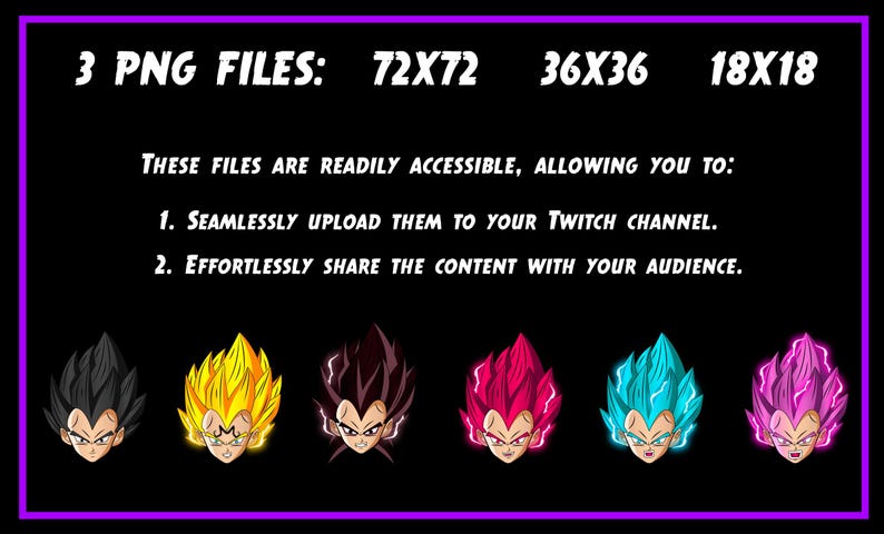Vegeta Sub Badges: Unique Streamer/discord/youtube Badges - Etsy