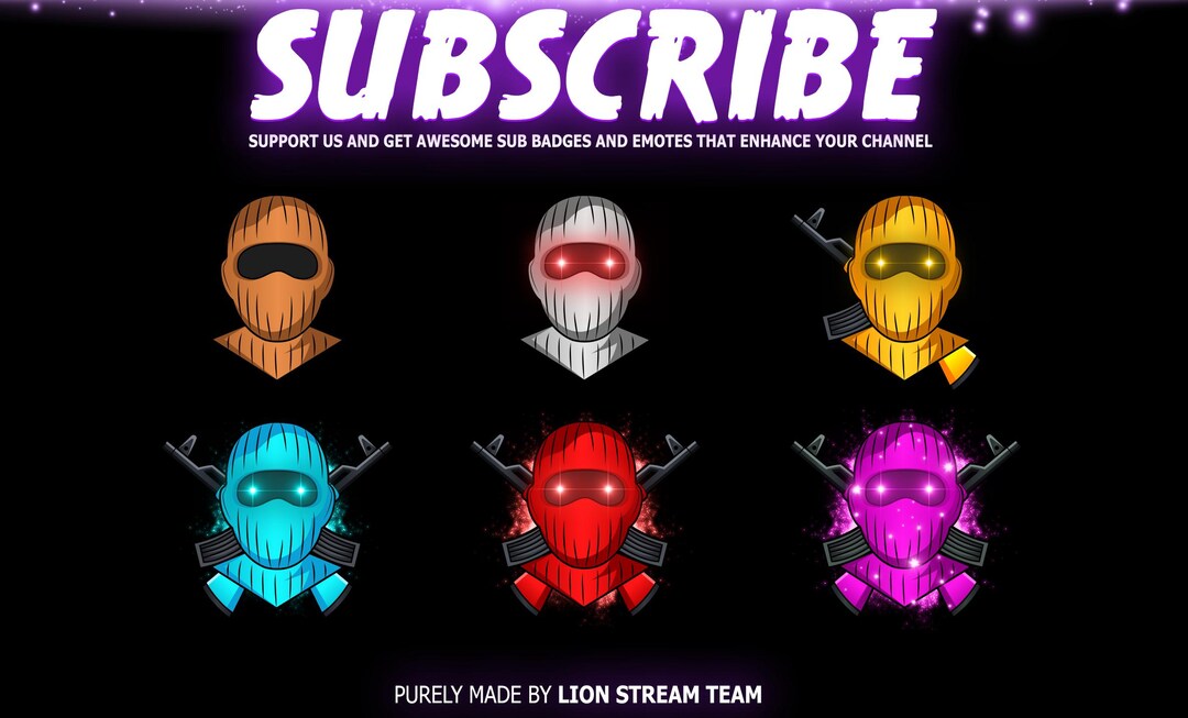 Ski Mask Gun Twitch Sub Badges (digital Download) - Etsy