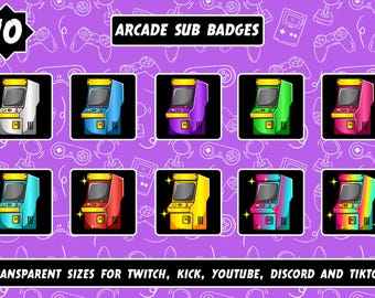 Retrowave Arcade Joystick Twitch Sub/bit Badges - Etsy