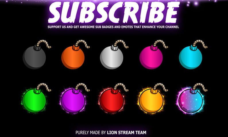 Bomb Twitch Sub Badges: Streamer Channel Badges (digital Download) - Etsy