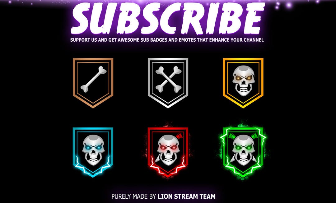 Skull Sub Badges, Twitch Sub Badges, Cod Skull Badges, Twitch Sub ...