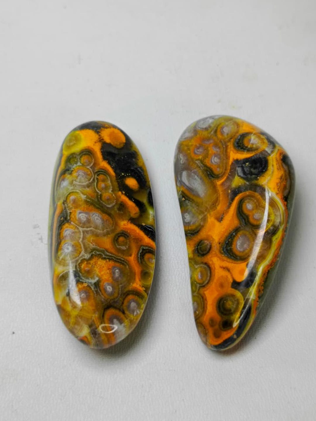 2pcs Yellow Jasper Eyes Free Form 355 - Etsy