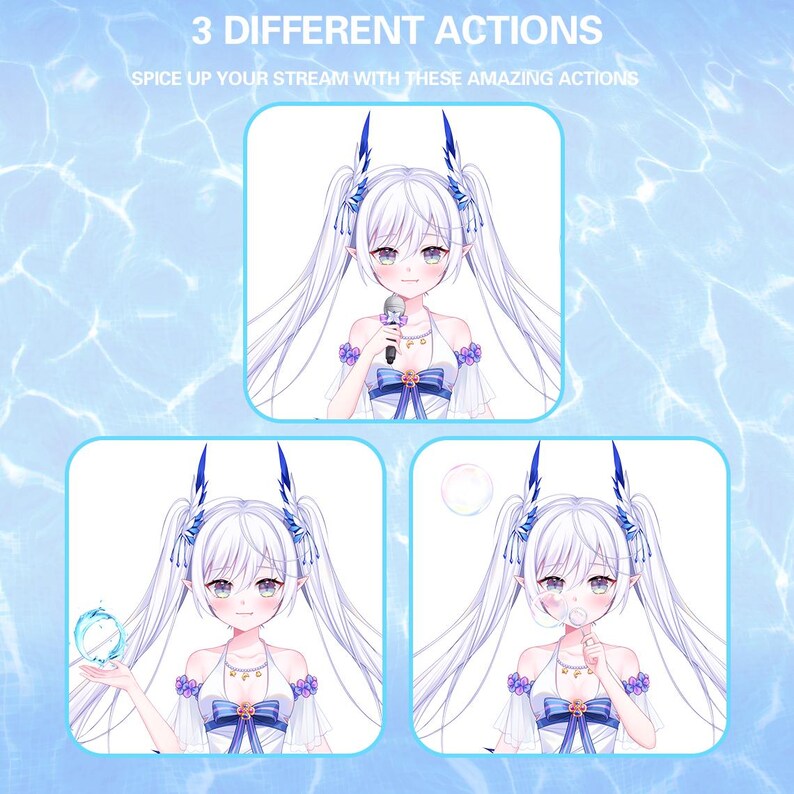 Premade Vtuber Model :water Elf- Vtuber Model FULLY RIGGED - Pngtuber ...