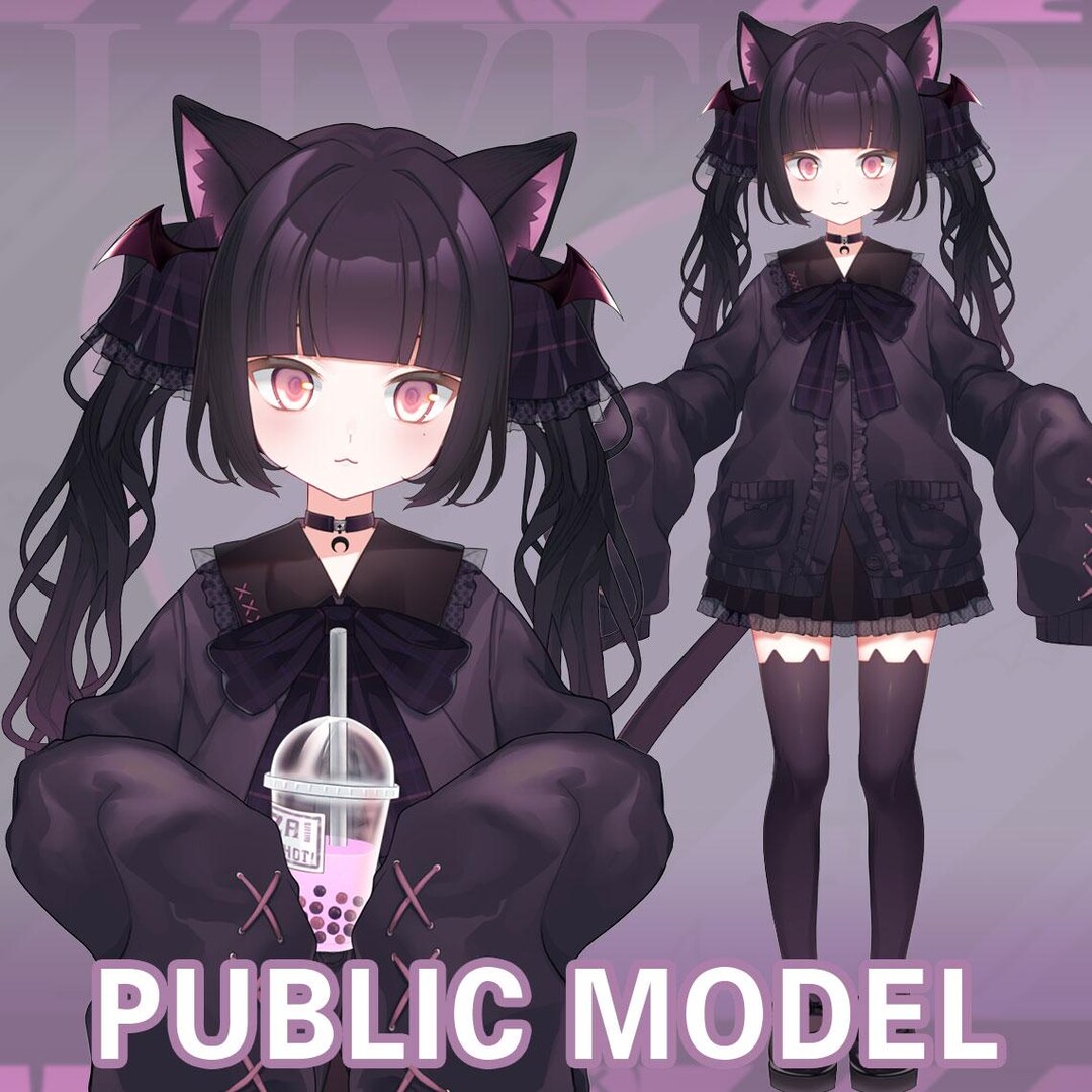 Modelo live2D Bat Kitty SAYO [Modelo de Vtube prediseñado/Completamente ...