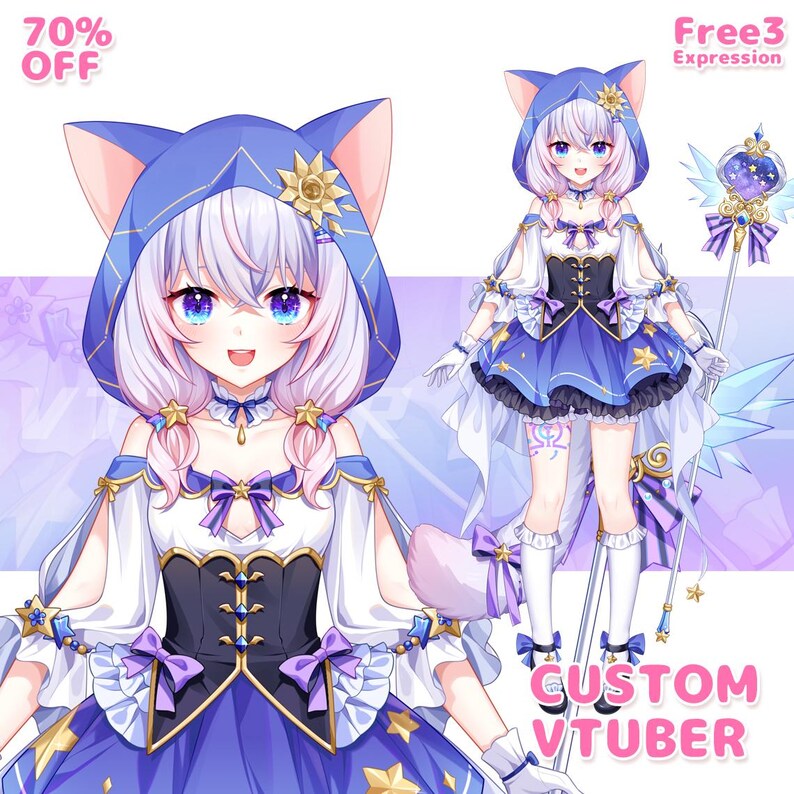 Modelo Vtuber Live2D personalizado - Modelo artístico y aparejo de Vtuber por encargo - Aparejo ...