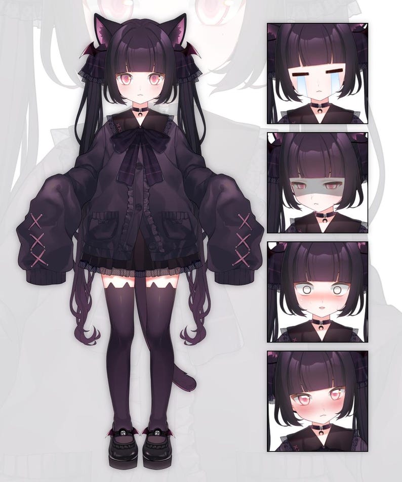 Modelo live2D Bat Kitty SAYO [Modelo de Vtube prediseñado/Completamente ...