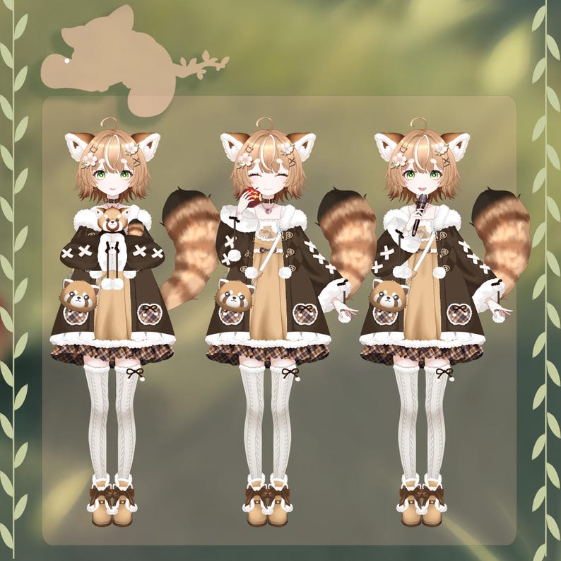 Modelo live2D Red Panda [Modelo Vtuber prediseñado/TOTALMENTE EQUIPADO ...