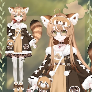 Modelo live2D Red Panda [Modelo Vtuber prediseñado/TOTALMENTE EQUIPADO ...