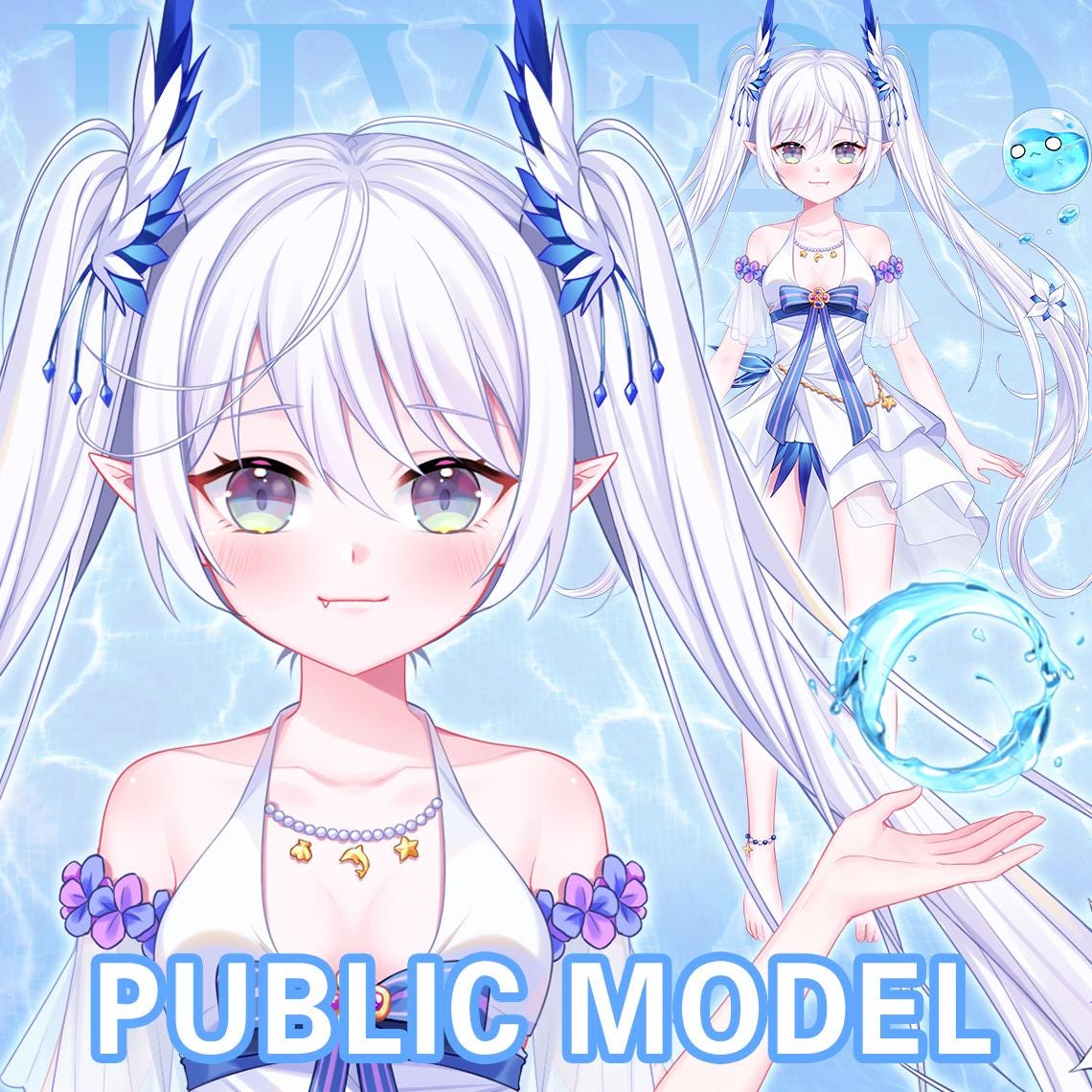 Premade Water Elf Vtuber Model: Fully Rigged for Vtube Studio - Etsy