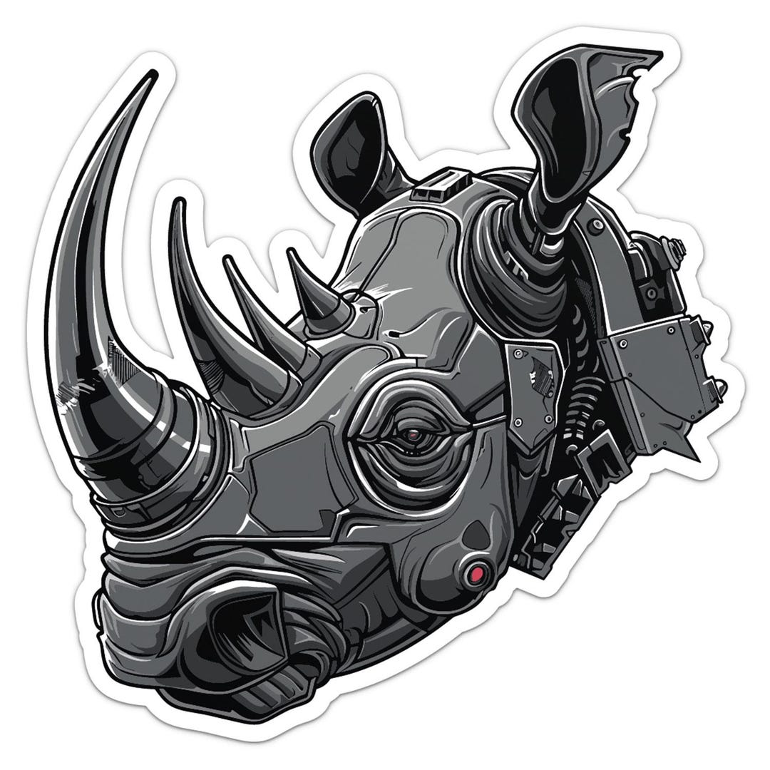 Biomechanical Rhinoceros Animal Robot Sticker Car Bumper Decal - Etsy