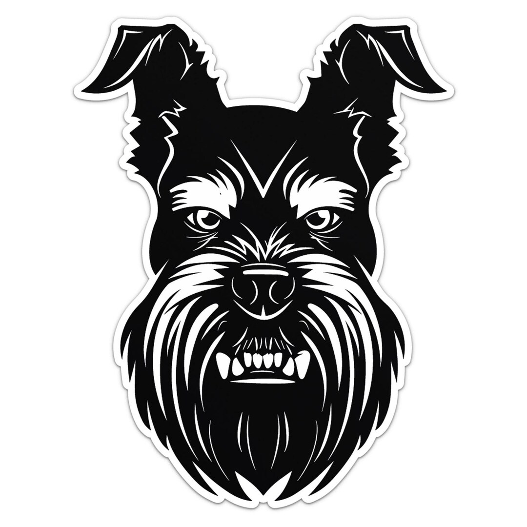 Angry Miniature Schnauzer Dog Sticker Car Bumper Decal - Etsy