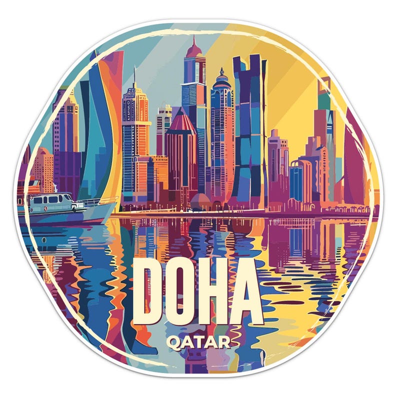 Qatar Doha City Sticker Car Bumper Decal - Etsy