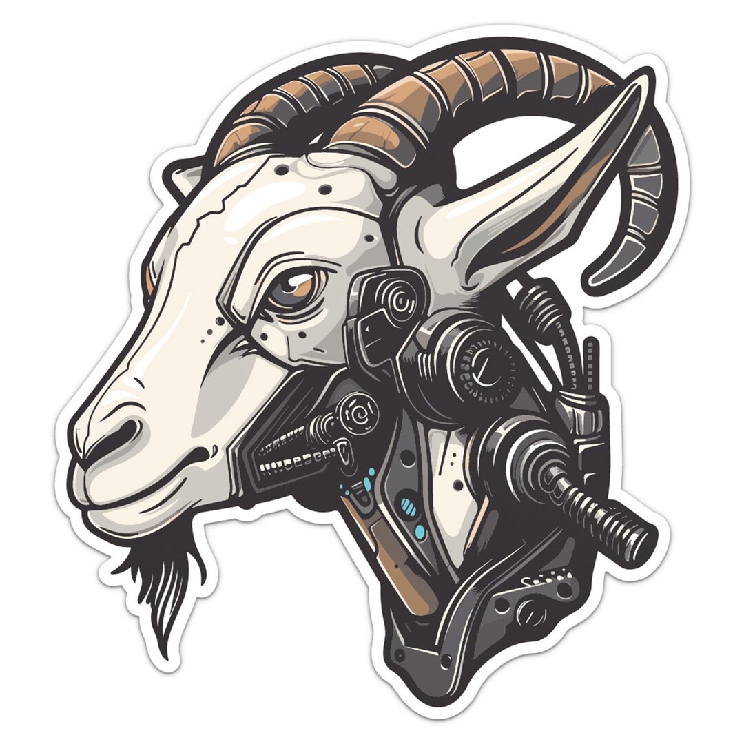 Biomechanical Goat Animal Robot Sticker Car Bumper Decal - Etsy
