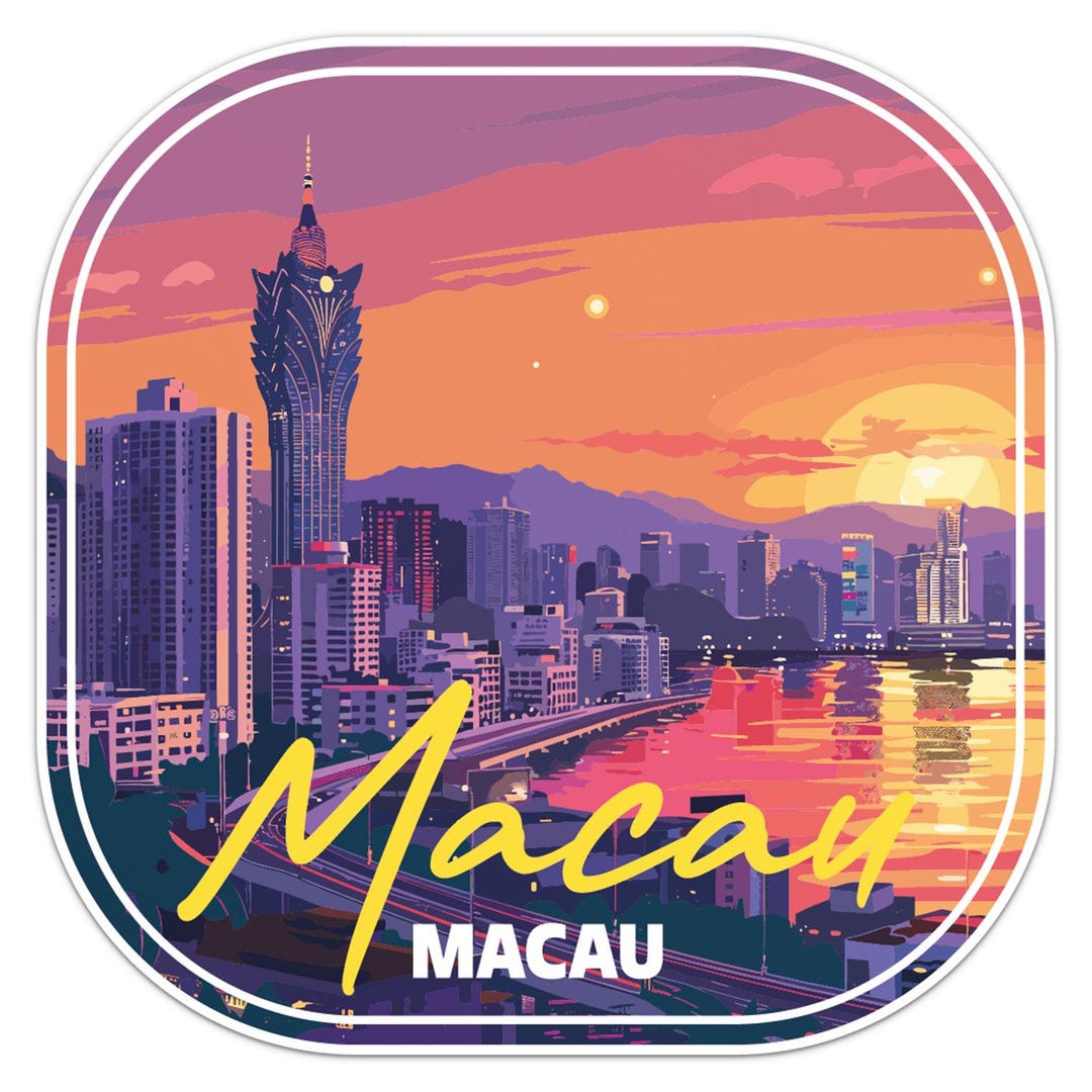 Sunset Macau City Car Bumper Sticker - Etsy