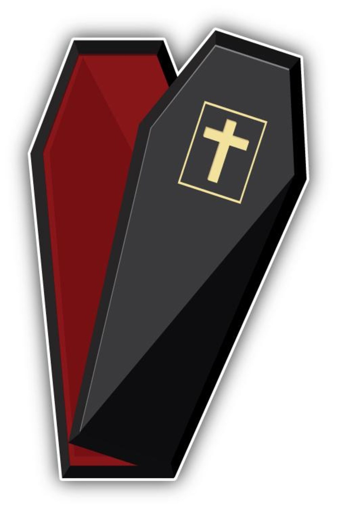 Elegant Black Coffin Sticker Car Bumper Decal - Etsy