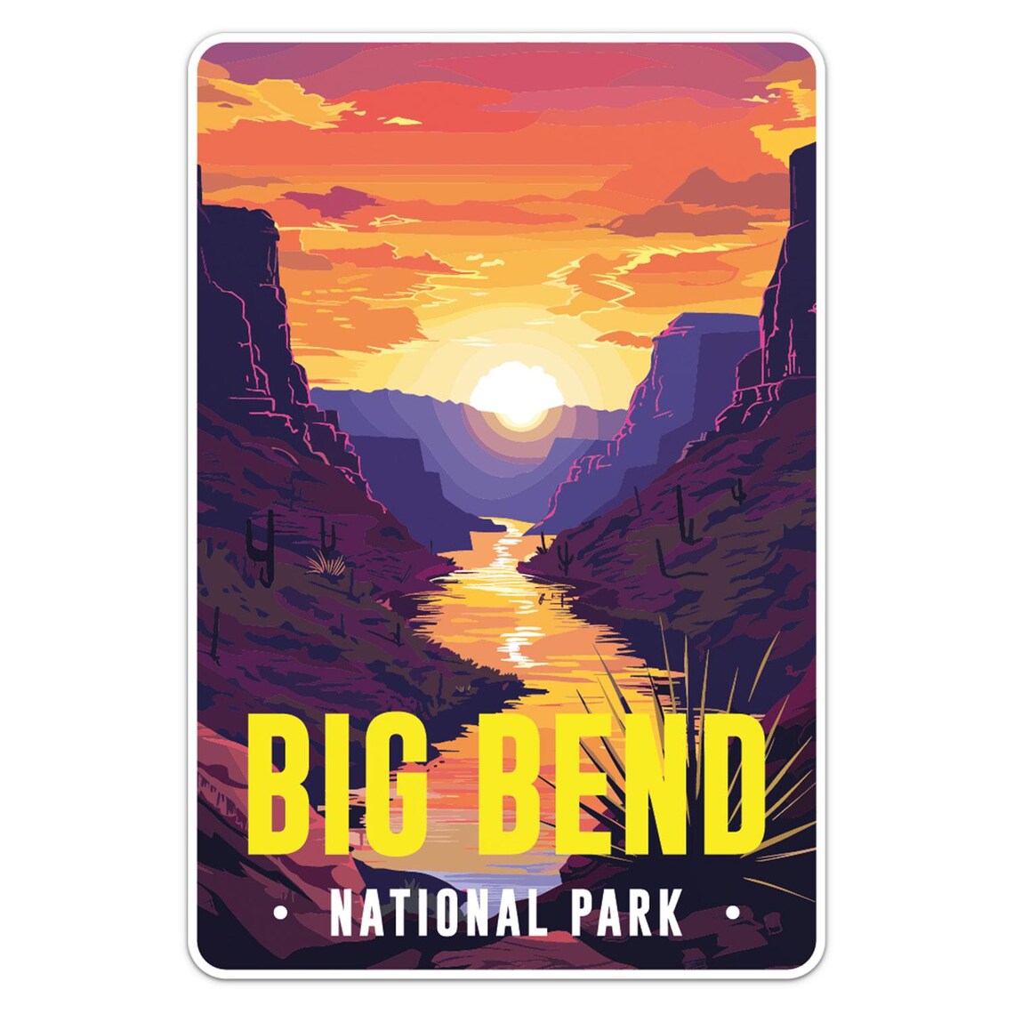 Sunset Big Bend National Park Sticker Car Bumper Decal - Etsy