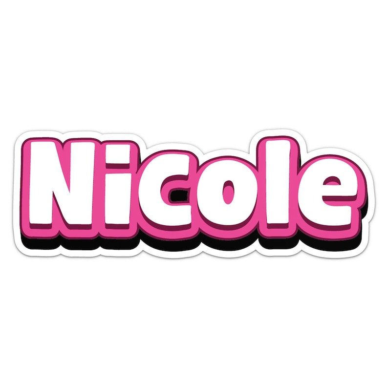 Nicole Name Sticker Car Bumper Decal - Etsy