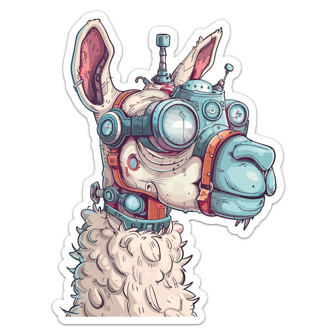 Biomechanical Llama Animal Robot Sticker Car Bumper Decal - Etsy