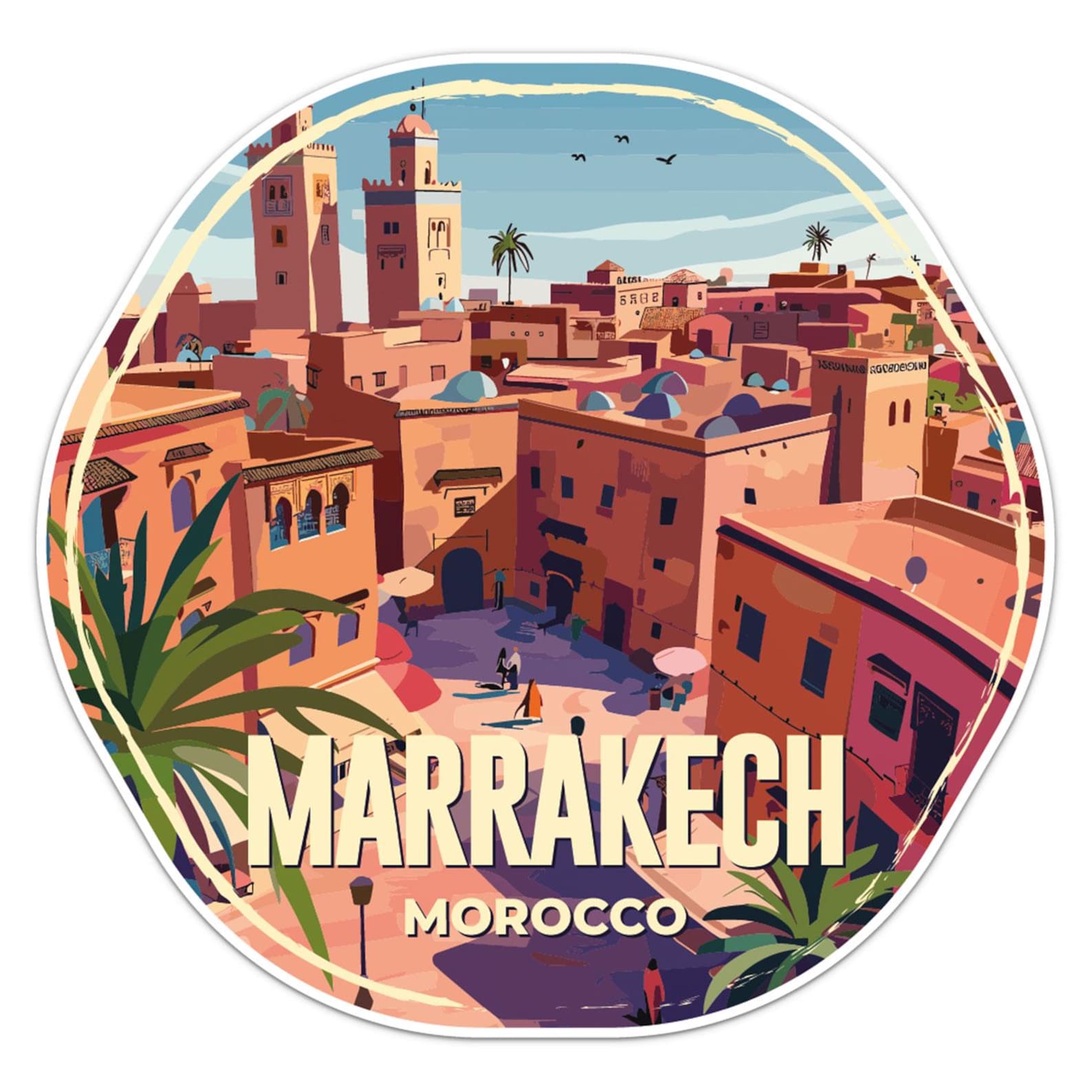 Morocco Marrakech City Sticker Car Bumper Decal - Etsy