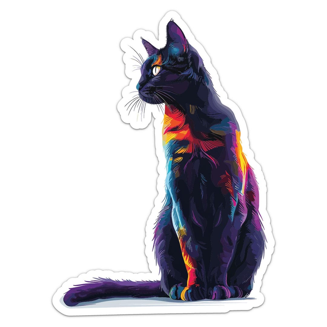 Colorful Bombay Cat Sticker Car Bumper Decal - Etsy