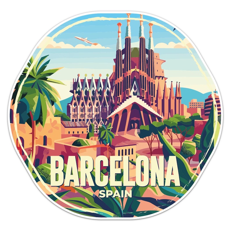 Spain Barcelona City Sticker Car Bumper Decal - Etsy