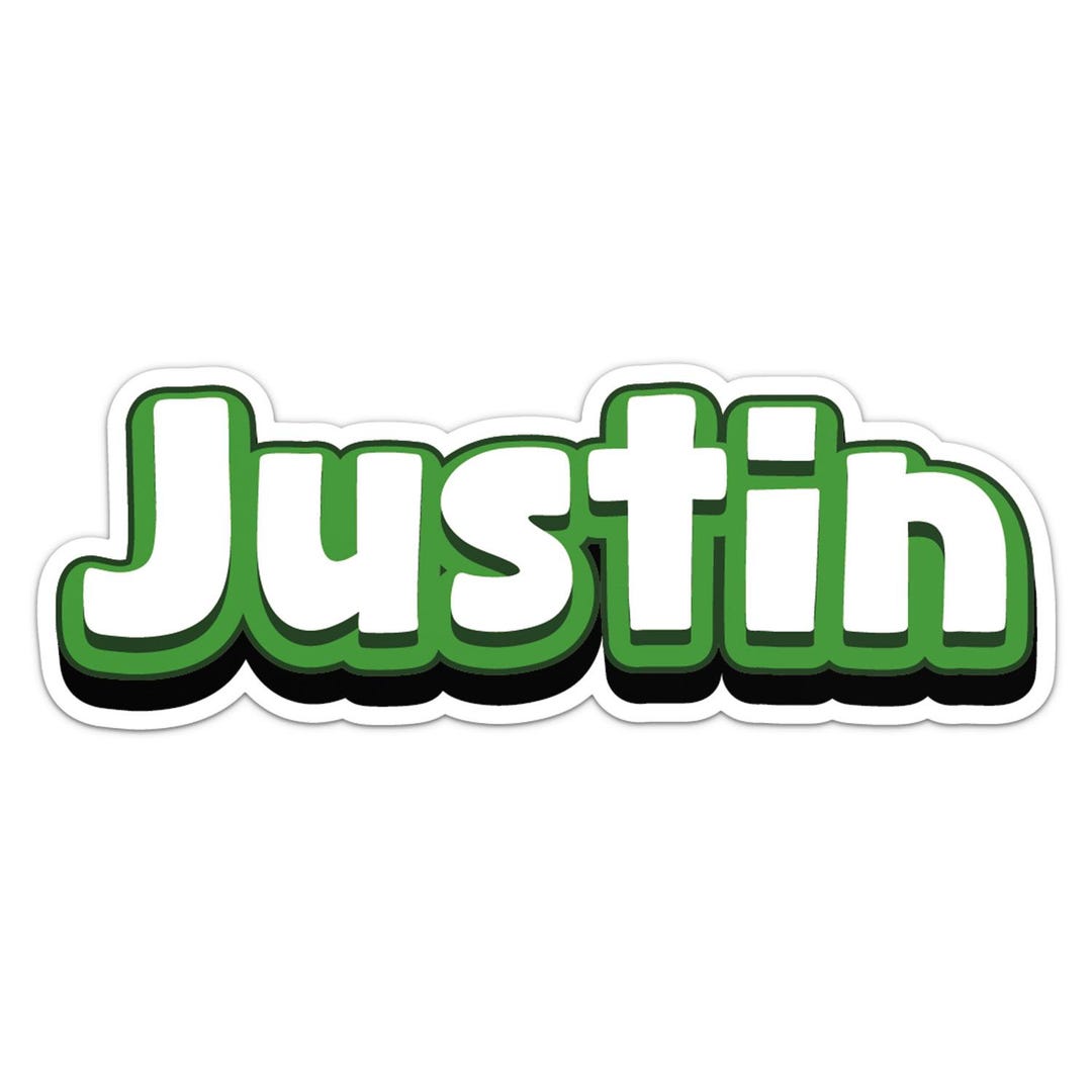 Justin Name Sticker Car Bumper Decal - Etsy