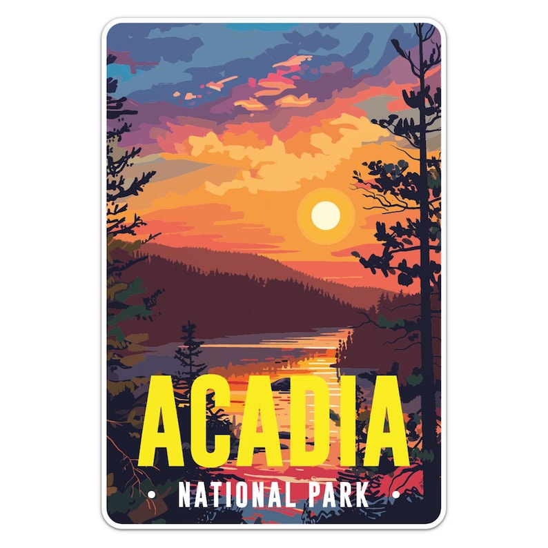 Sunset Acadia National Park Sticker Car Bumper Decal - Etsy