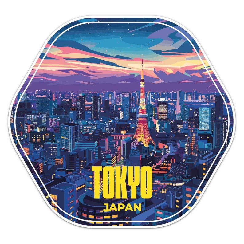 Japan Tokyo Night City Sticker Car Bumper Vinyl Decal - Etsy