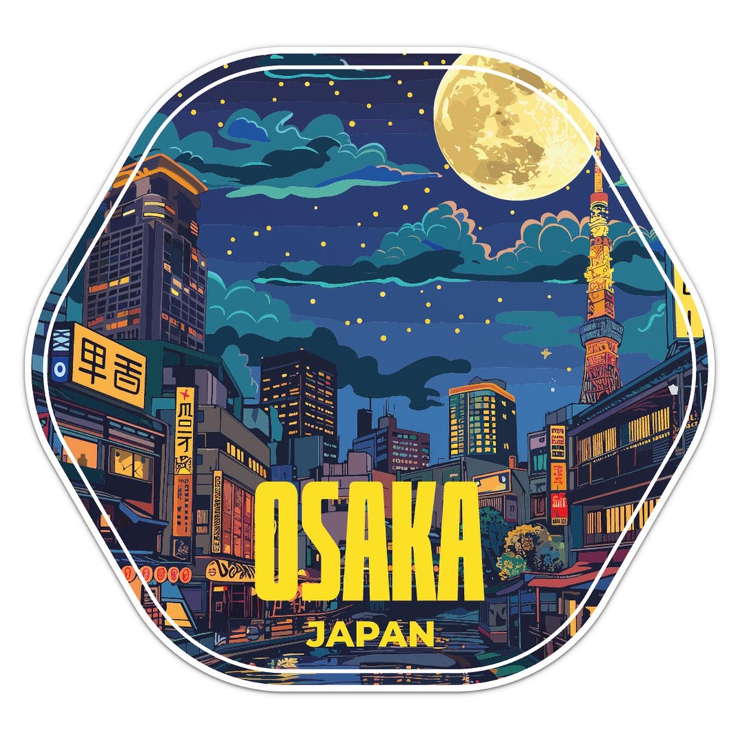 Japan Osaka Night City Sticker Car Bumper Vinyl Decal - Etsy