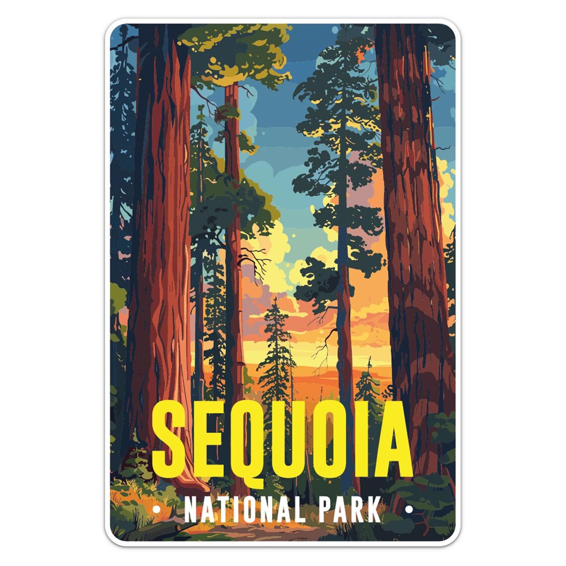Sunset Sequoia National Park Sticker Car Bumper Decal - Etsy