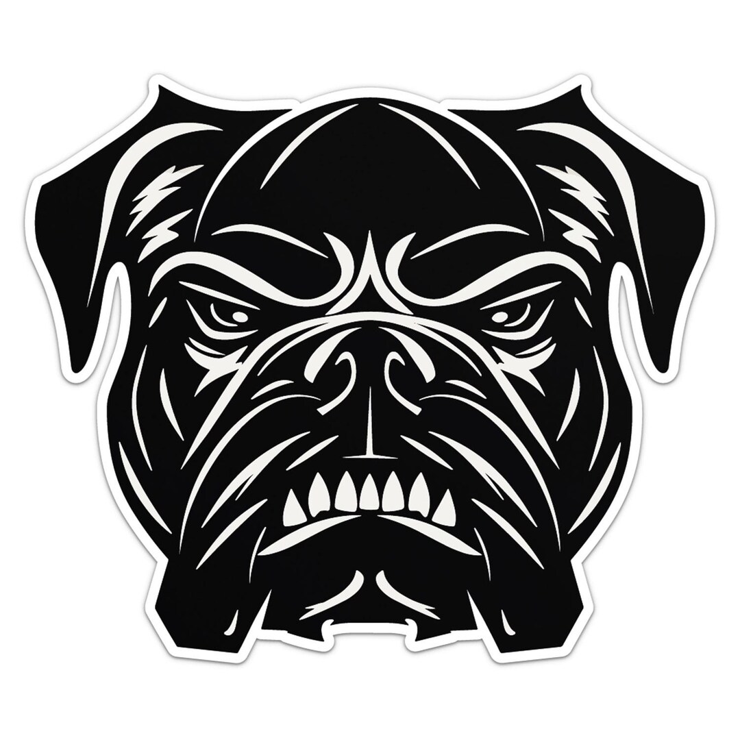 Angry Bulldog Dog Sticker Car Bumper Decal - Etsy