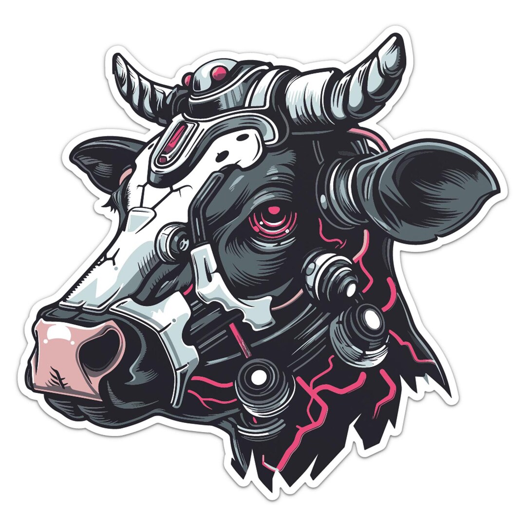 Biomechanical Cow Animal Robot Sticker Car Bumper Decal - Etsy