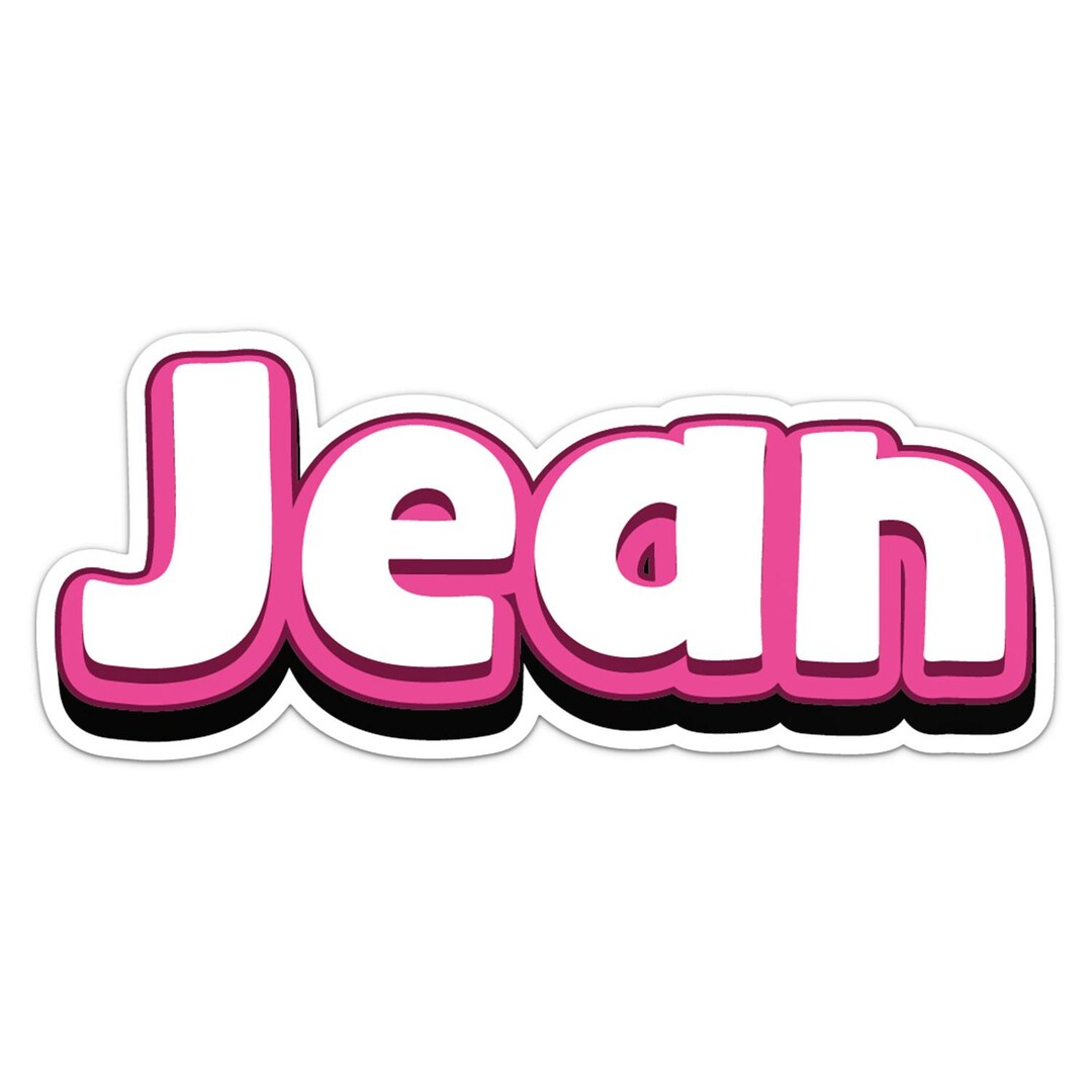 Jean Name Sticker Car Bumper Decal - Etsy