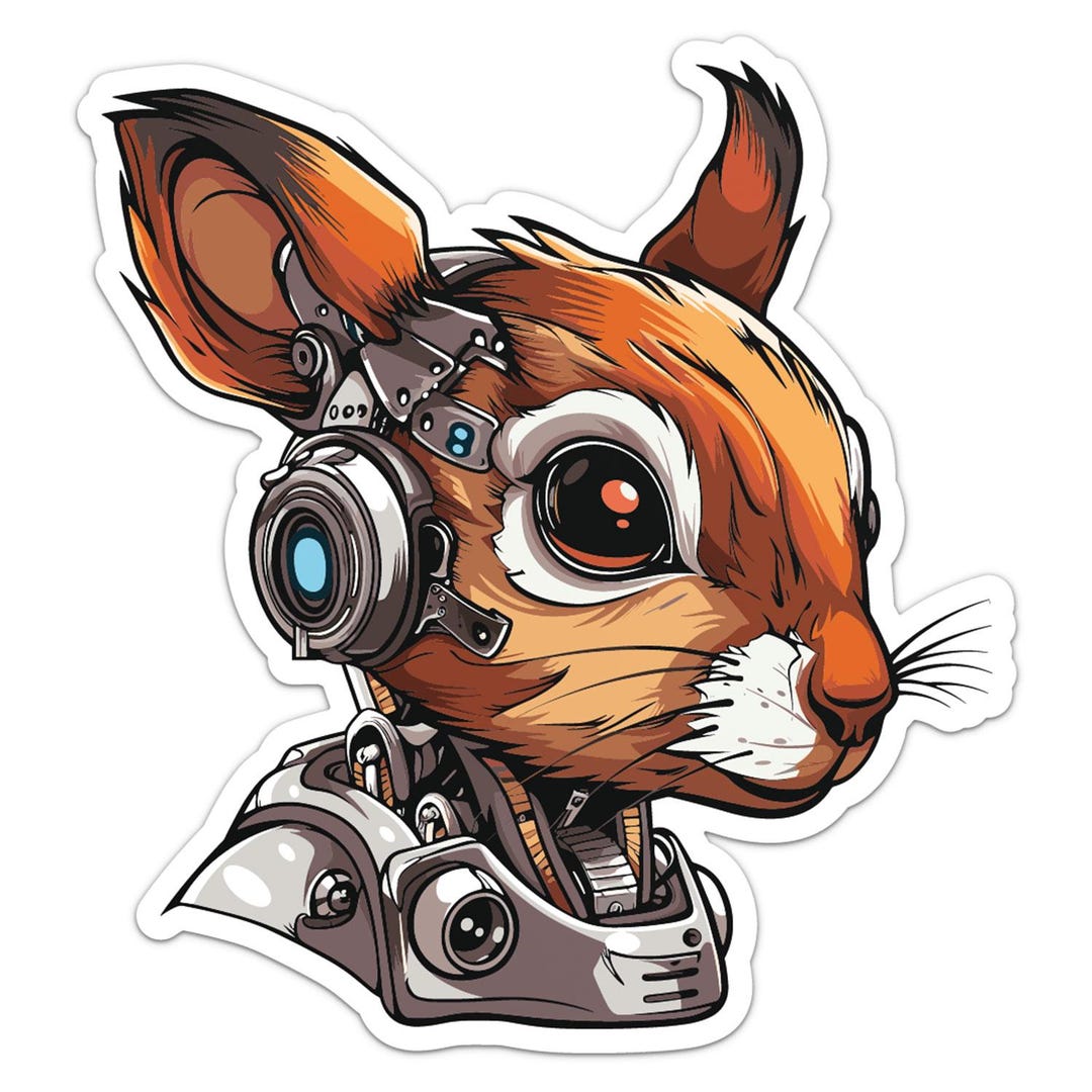 Biomechanical Squirrel Animal Robot Sticker Car Bumper Decal - Etsy