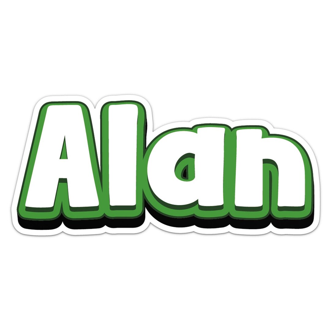 Alan Name Sticker Car Bumper Decal - Etsy