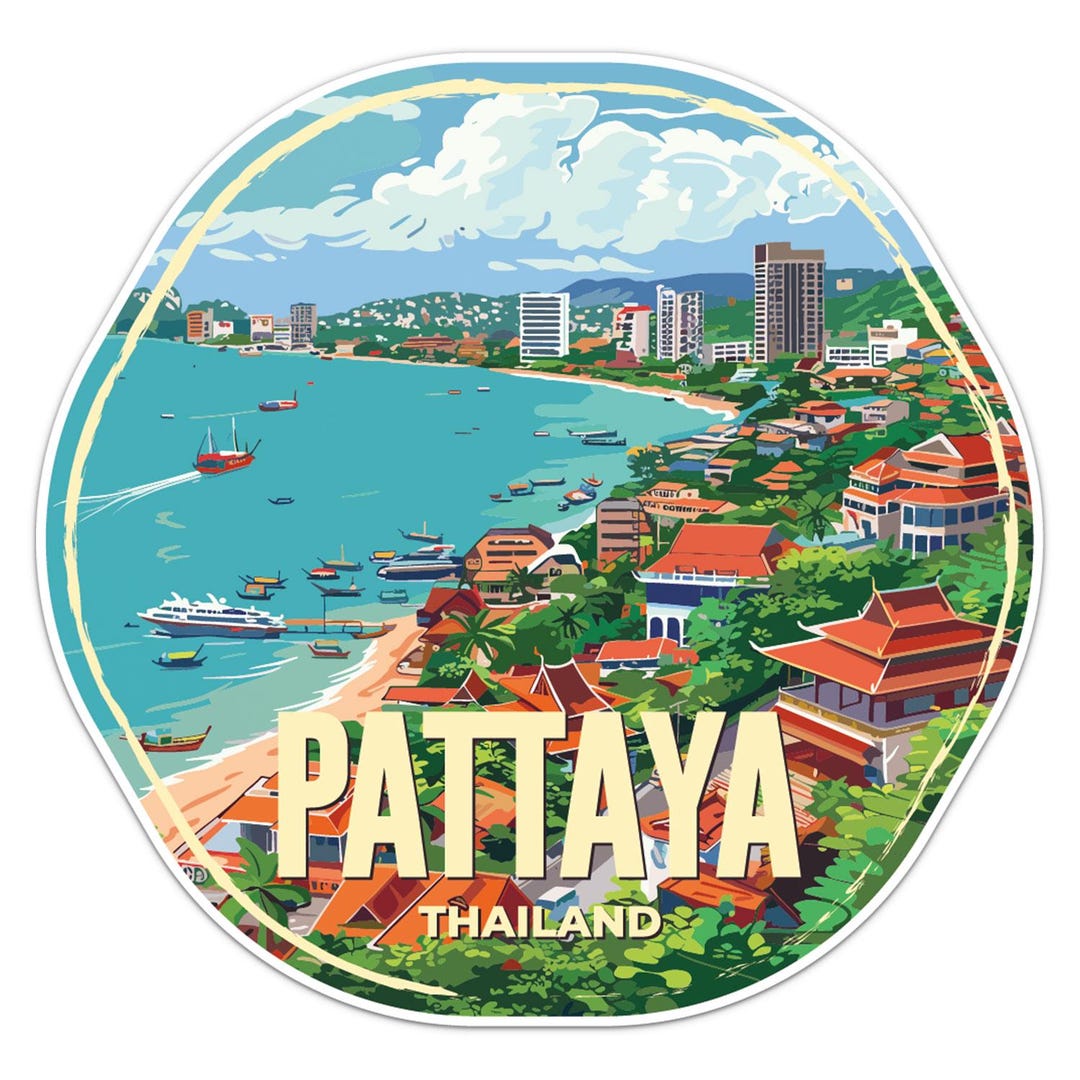 Thailand Pattaya City Sticker Car Bumper Decal - Etsy