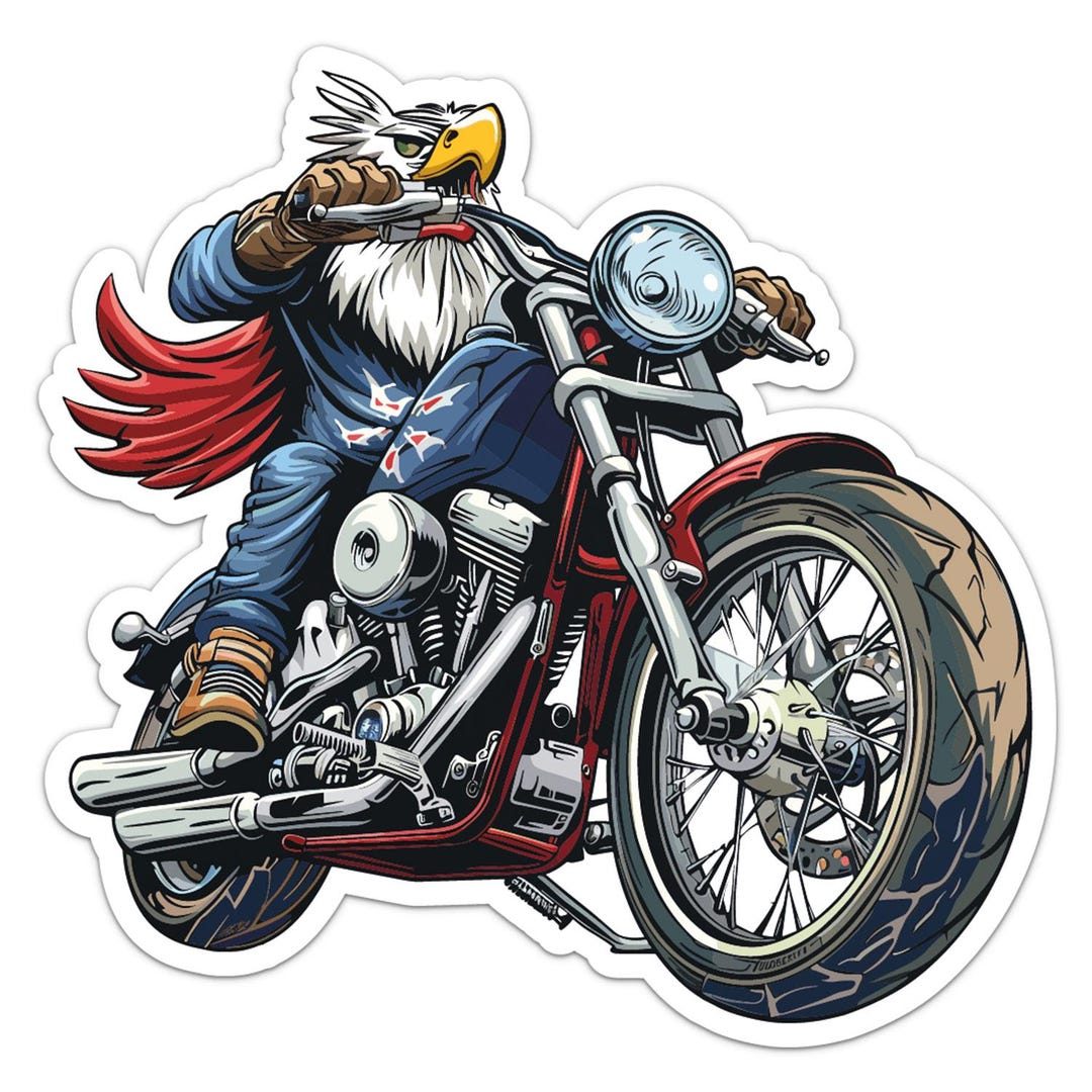 Biker Eagle Racing Animal Sticker Car Bumper Decal - Etsy