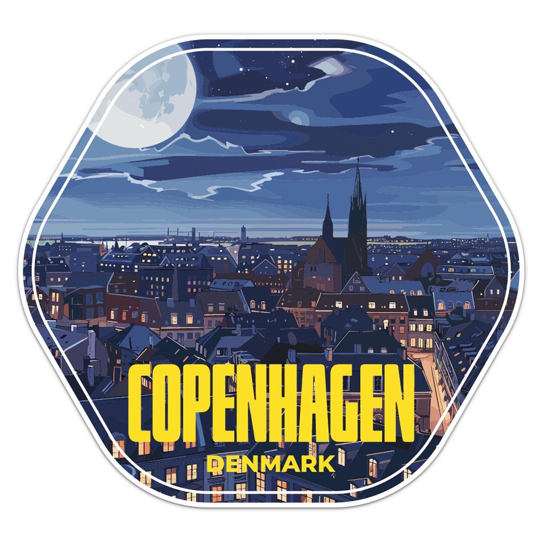 Denmark Copenhagen Night City Sticker Car Bumper Vinyl Decal - Etsy