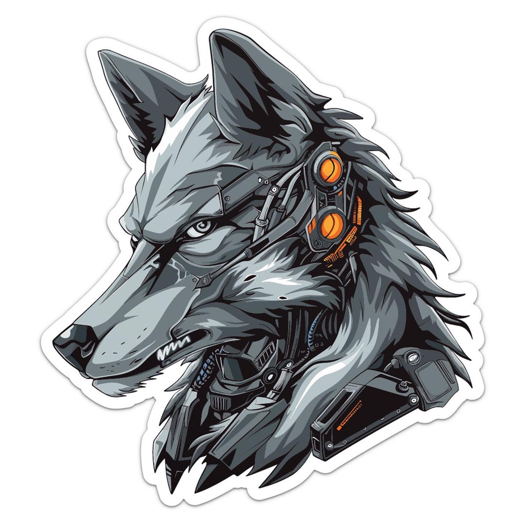 Biomechanical Wolf Animal Robot Sticker Car Bumper Decal - Etsy