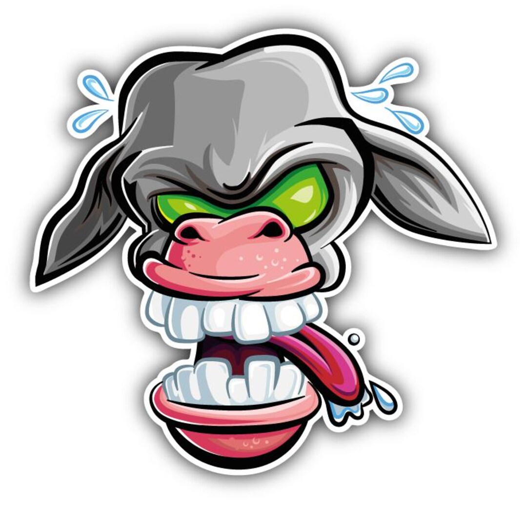 Evil Donkey Head Mascot Sticker Car Bumper Decal - Etsy