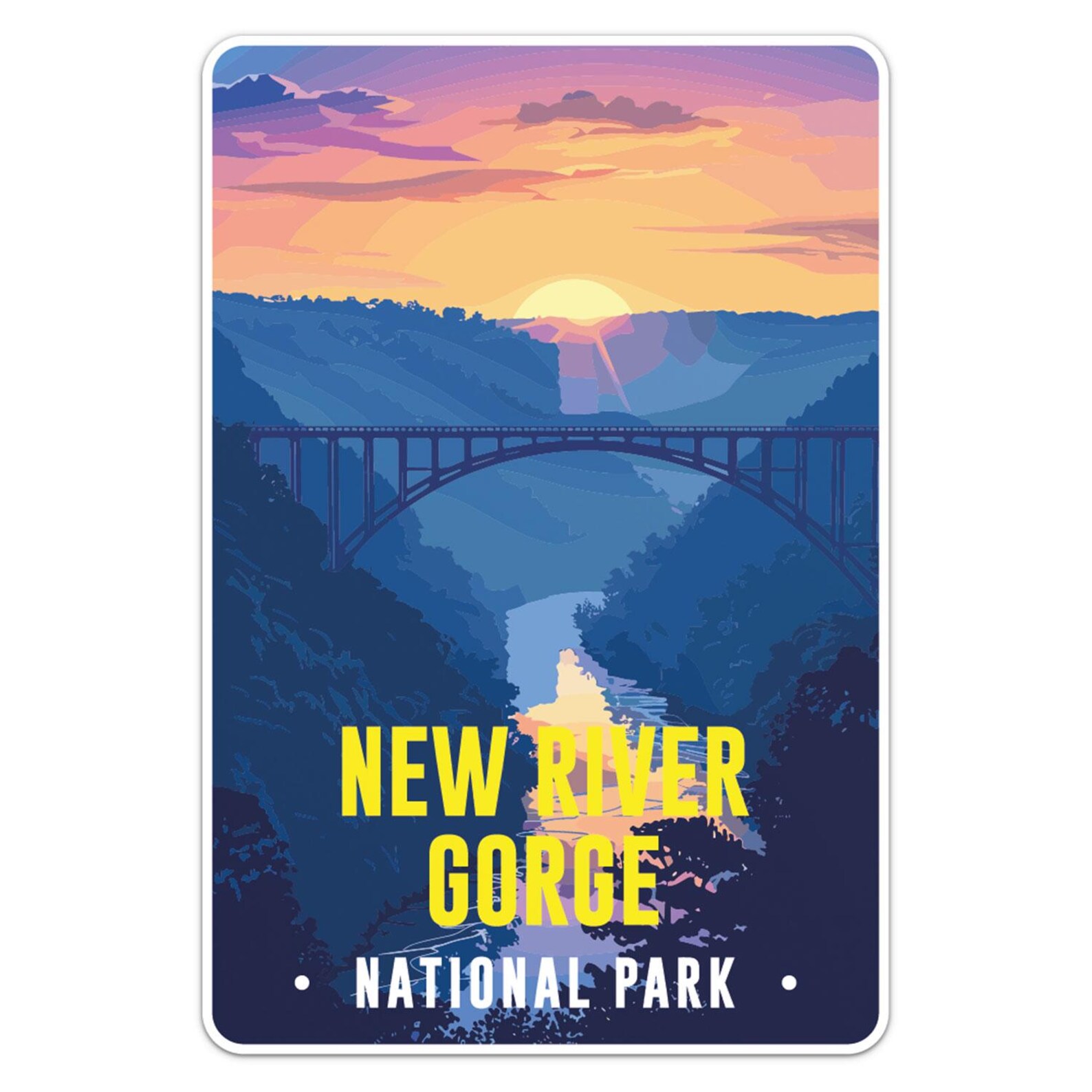 Sunset New River Gorge National Park Sticker Car Bumper Decal - Etsy
