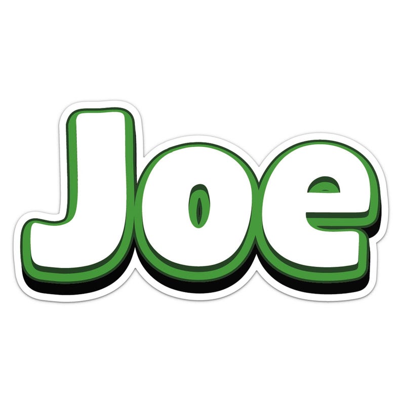 Joe Name Sticker Car Bumper Decal - Etsy