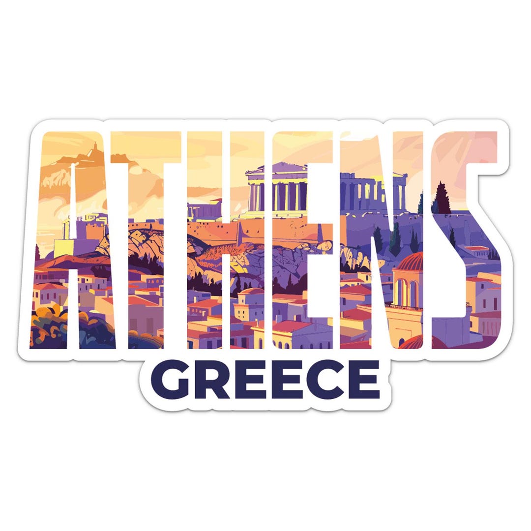 Greece Athens City Sticker Car Bumper Vinyl Decal - Etsy