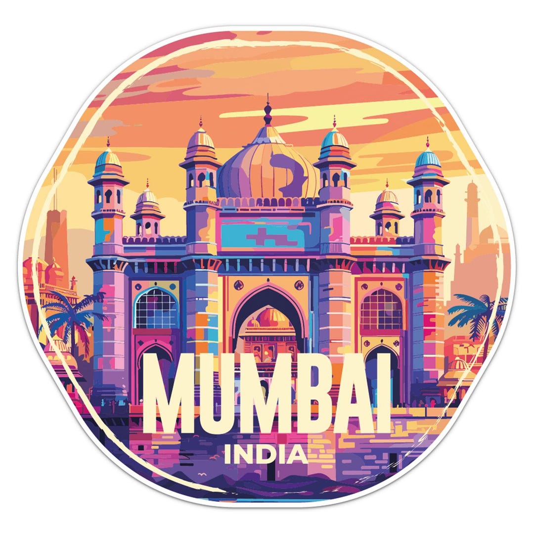India Mumbai City Sticker Car Bumper Decal - Etsy