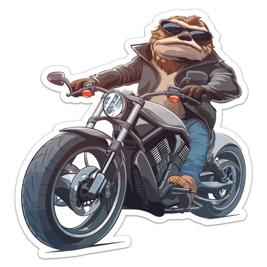 Biker Sloth Racing Animal Sticker Car Bumper Decal - Etsy