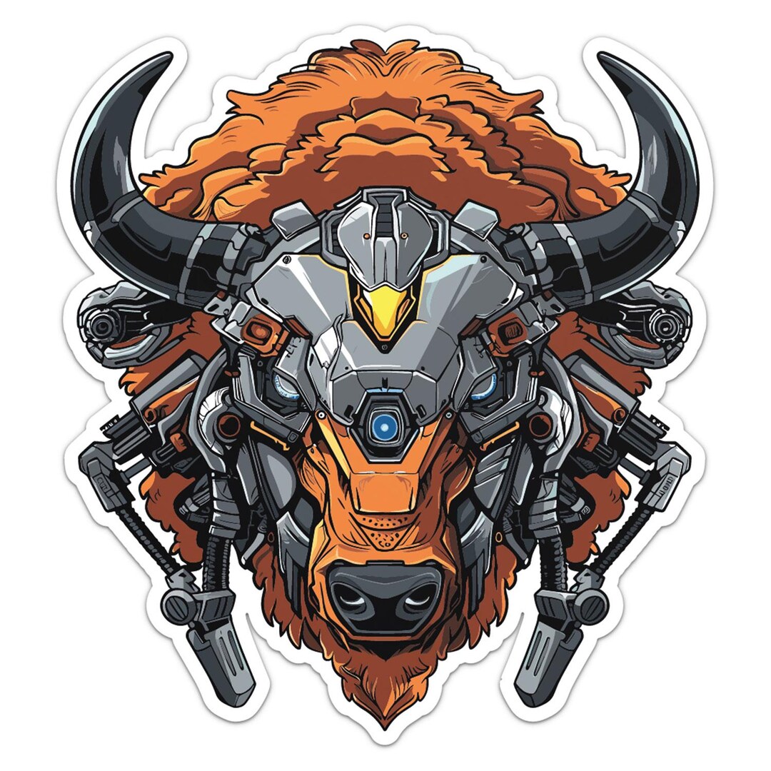 Biomechanical Bison Animal Robot Sticker Car Bumper Decal - Etsy