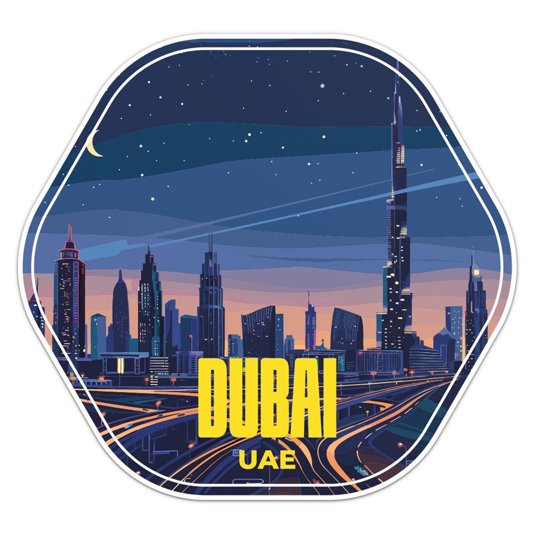 UAE Dubai Night City Sticker Car Bumper Vinyl Decal - Etsy