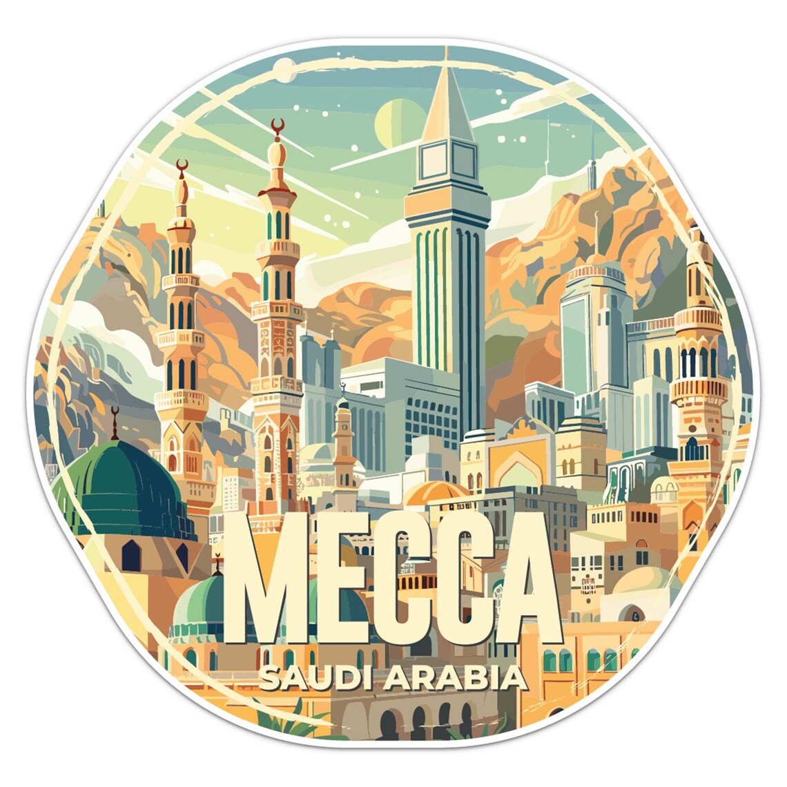 Saudi Arabia Mecca City Sticker Car Bumper Decal - Etsy