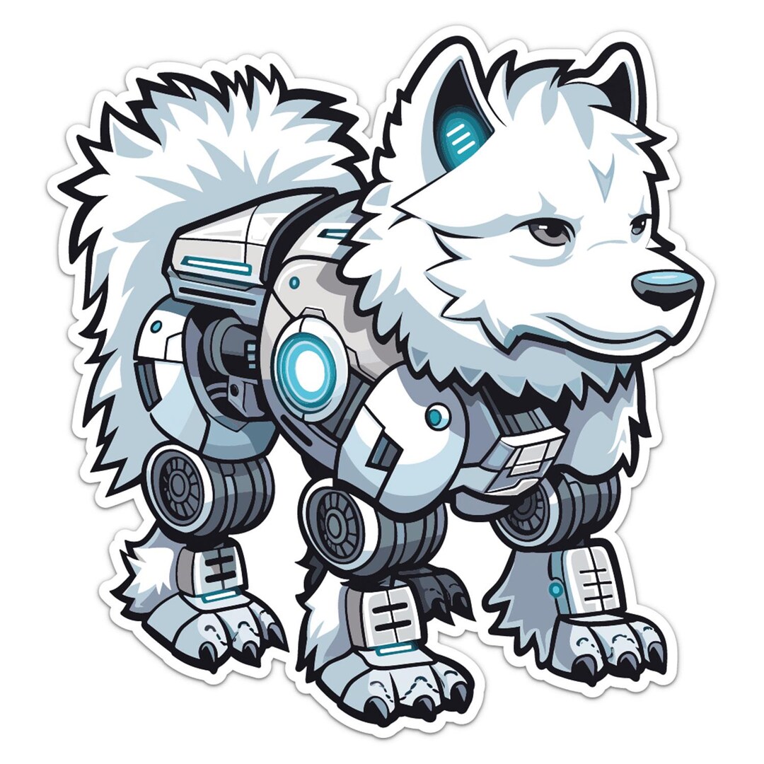 Samoyed Dog Robot Sticker Car Bumper Decal - Etsy