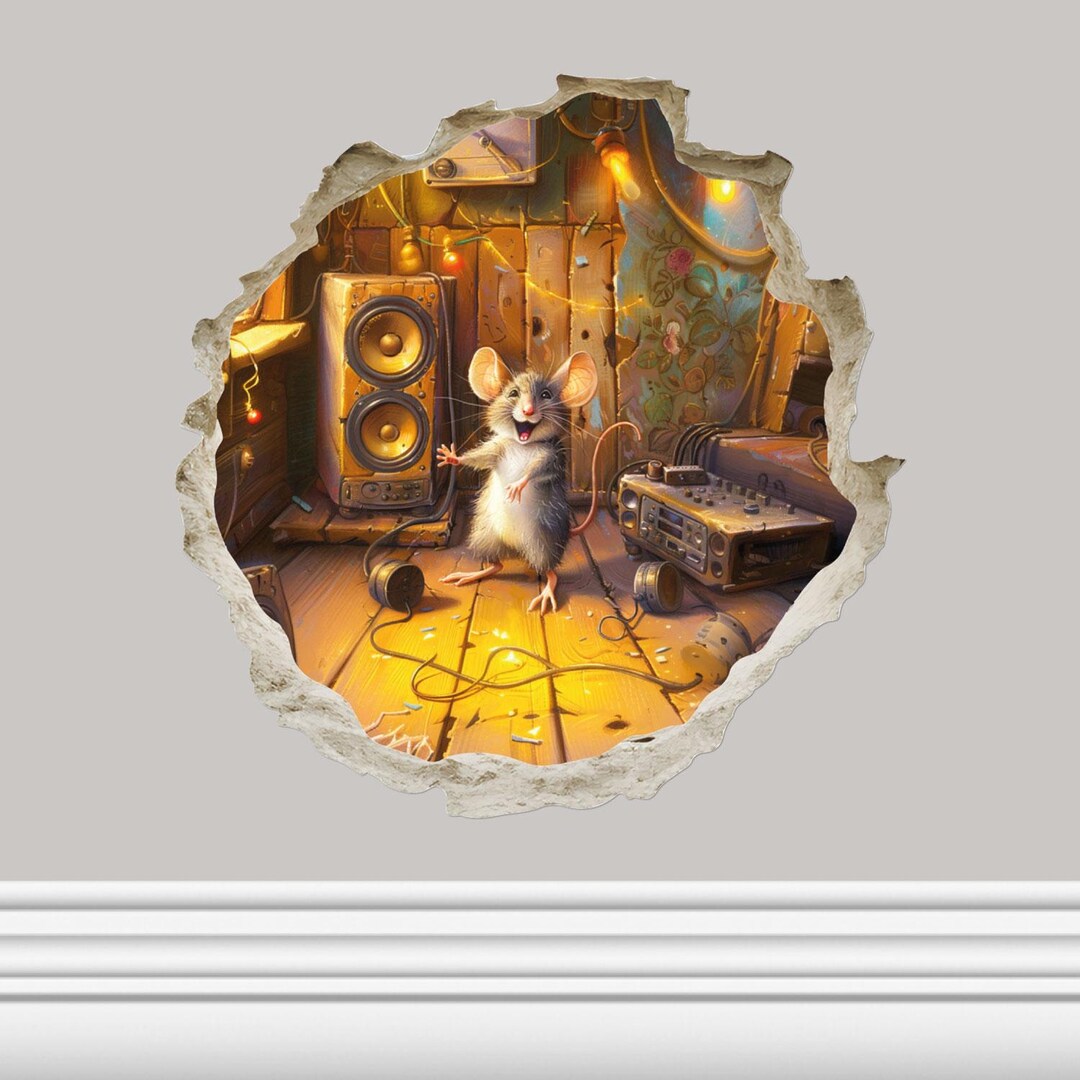 Dancing Mouse in Mouse Hole Sticker Car Bumper Decal - Etsy